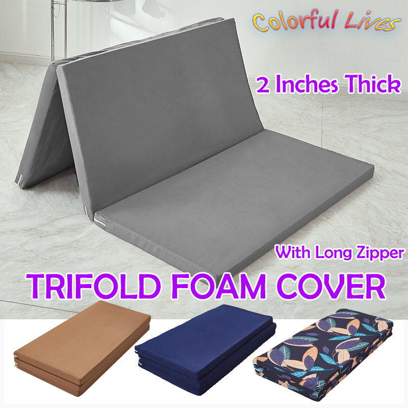 Trifold Foam Cover With Long Zipper Cover for 2 Inches Trifold Foam ...