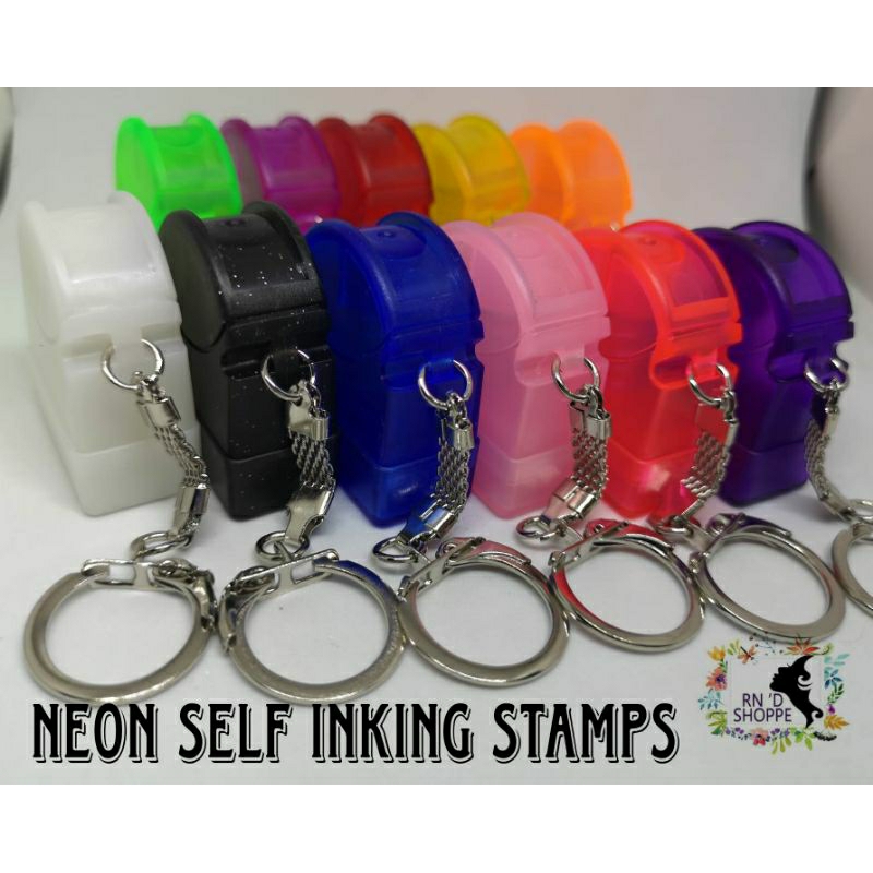 Personalized Neon Self Inking Name Stamp (free layout) | Shopee Singapore