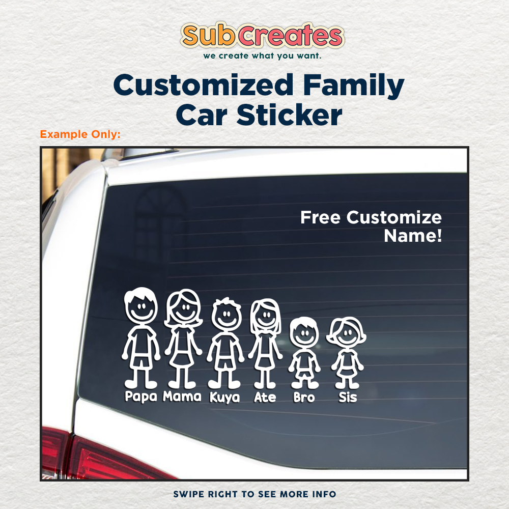 Customized Family Car Sticker Decal Waterproof With FREE NAME (by ...