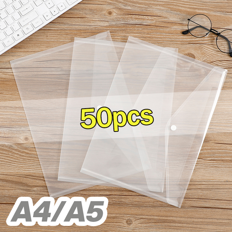 A4/A5 File Case File Bag Transparent Clear Plastic Envelope File Folder ...
