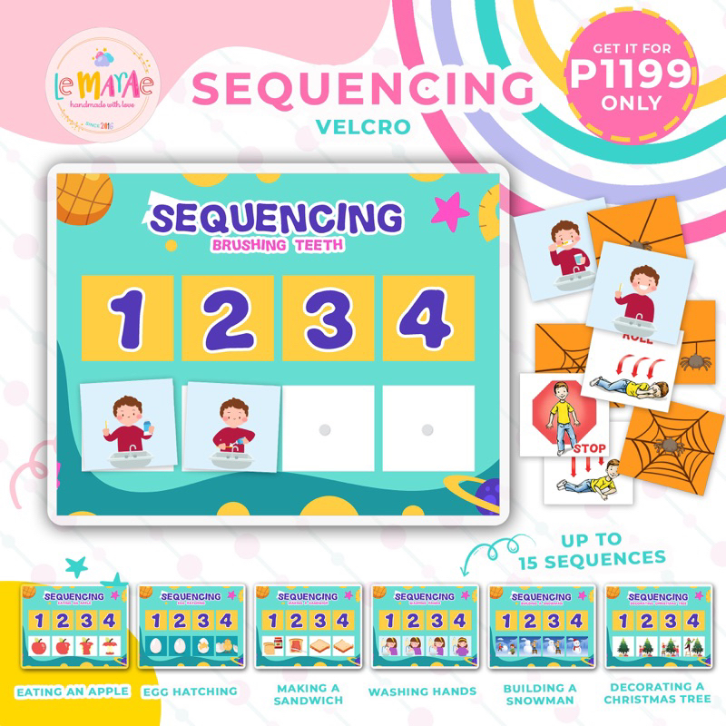 SEQUENCING VELCRO Sequencing Activities Laminated Educational ...