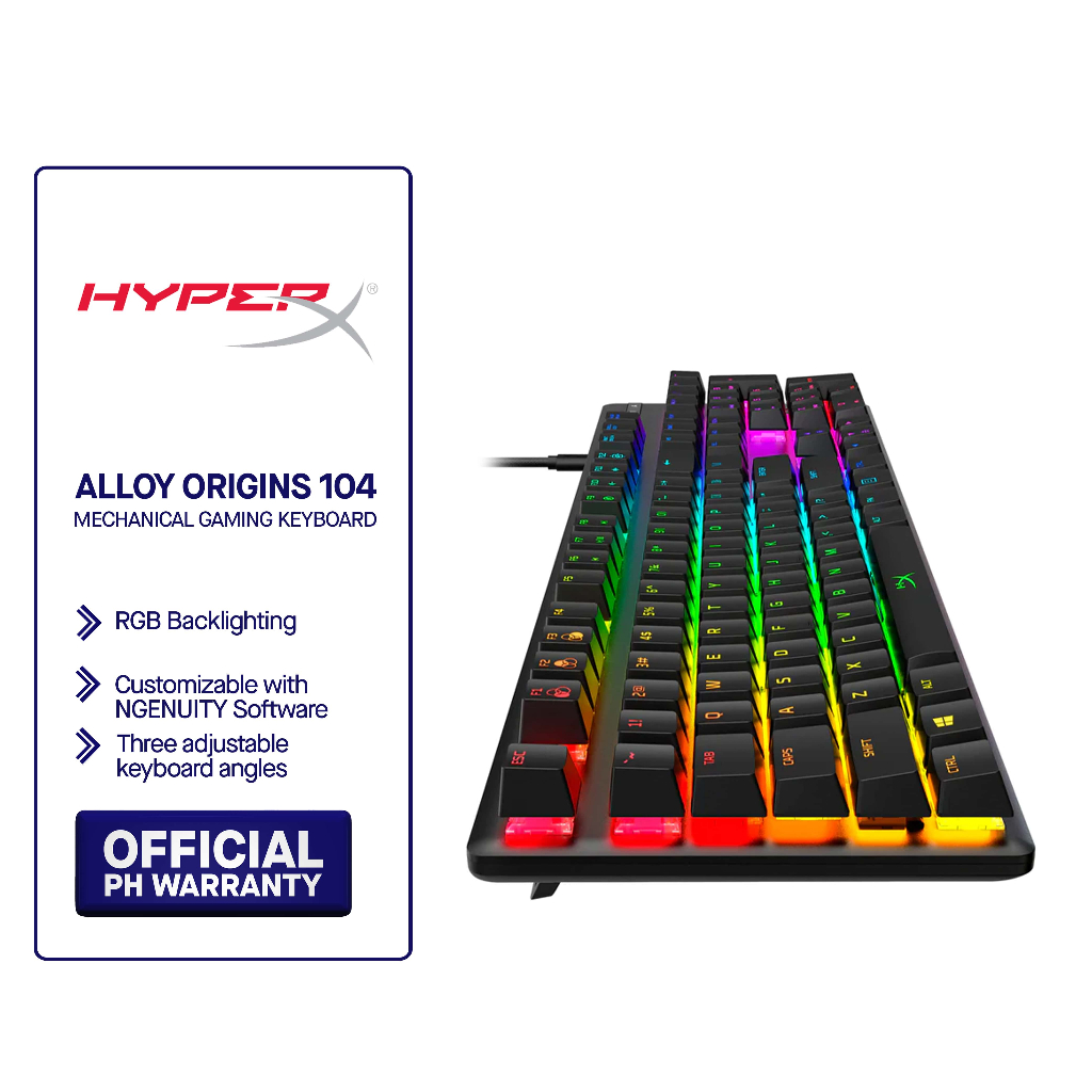 Hyperx Alloy Origins rgb 104 Switch Mechanical Gaming Keyboard HX ...