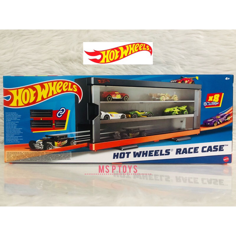 HOT WHEELS - Race Case Interactive Display Case (8 Toy Cars Included ...