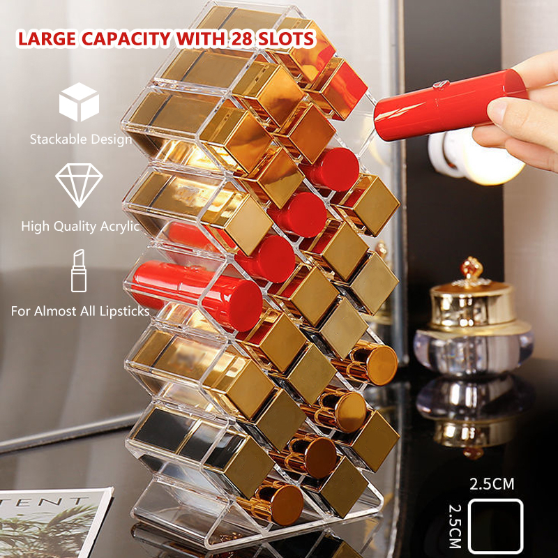 Lipstick Holder Display Stand Cosmetic Organizer Make-up Storage Box ...