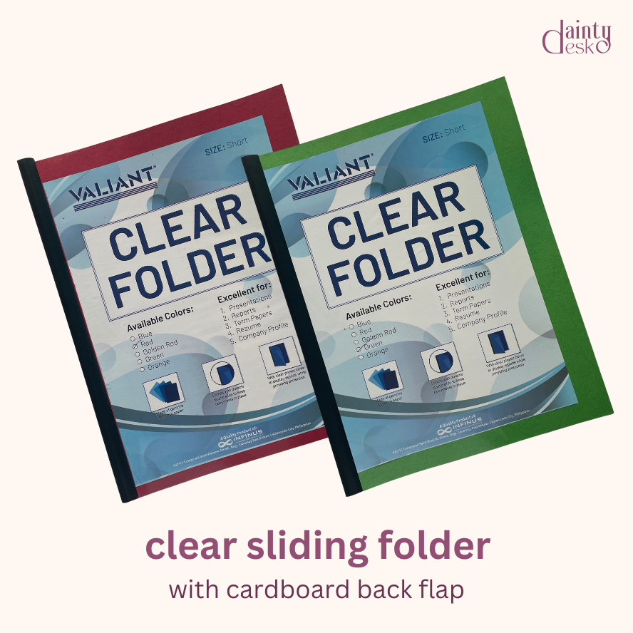 Valiant clear sliding folder with cardboard back | Shopee Singapore