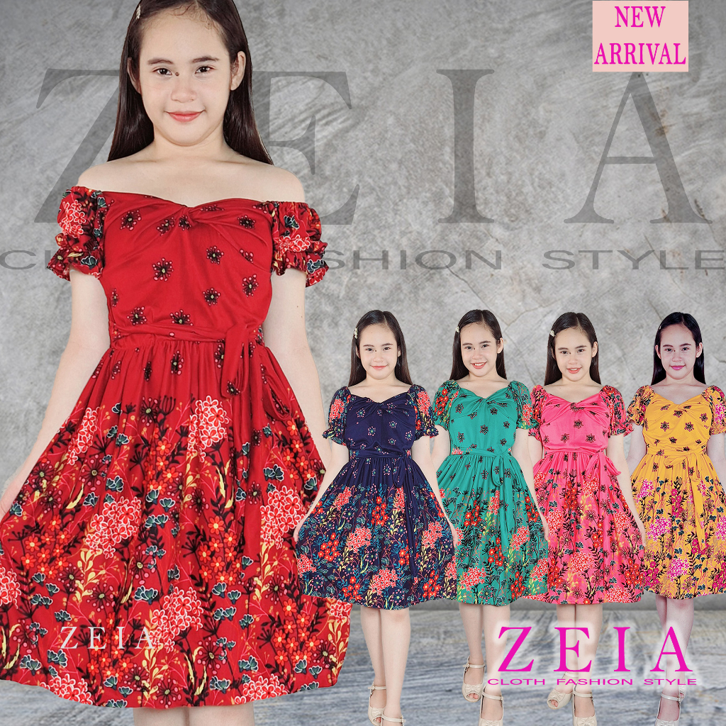 ZEIA KIDS DRESS TWISTED IN SENEPA PRINTS COTTON SPAN FABRIC FIT FOR ...