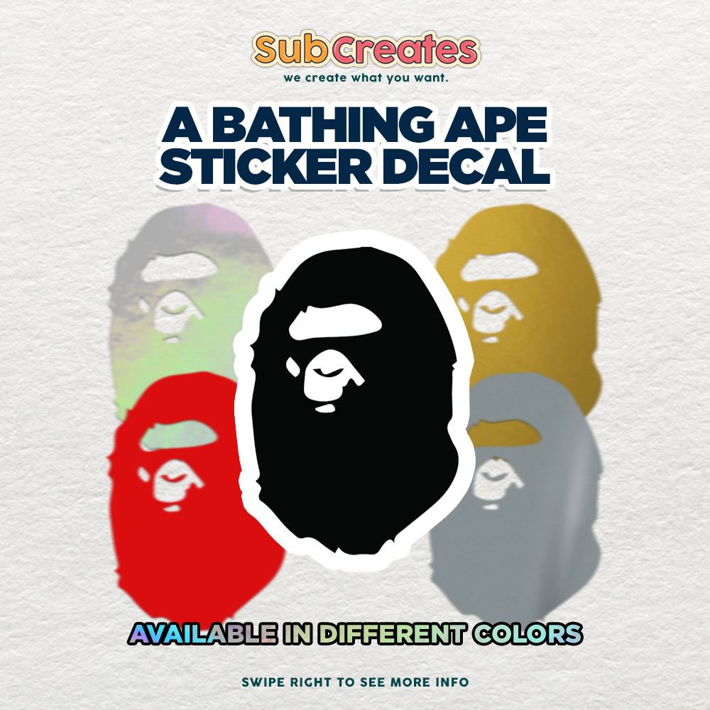 A Bathing Ape Logo Sticker Decal Waterproof (by SubCreates) | Shopee ...