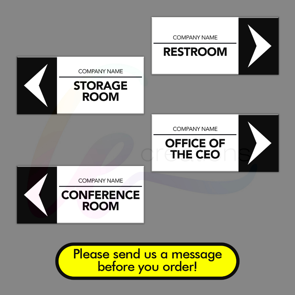 Office Room Sign Door Arrow Conference Board Restroom Pantry Department ...