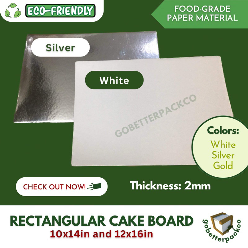 [10pcs] 10x14” 12x16” Rectangle Cake Board (High Quality) | White ...