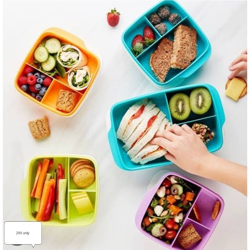 Tupperware Square Divided Lunch Box 550ml | Shopee Singapore