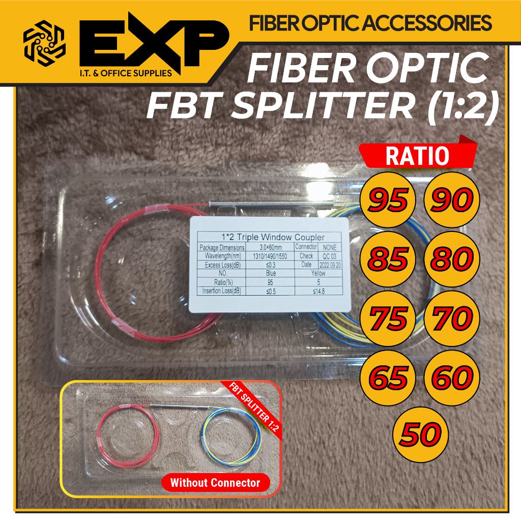 FIBER OPTIC FBT SPLITTER 1:2 (FUSED BICONICAL TAPER) | Shopee Singapore