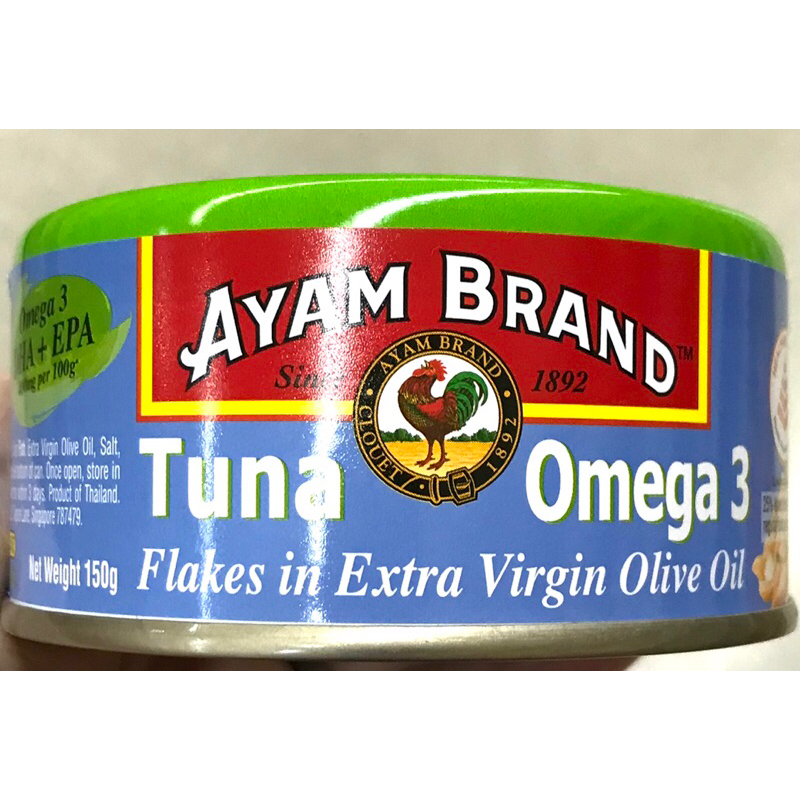 Ayam Brand Tuna Omega 3 Flakes in Extra Virgin Olive Oil 150g | Shopee ...
