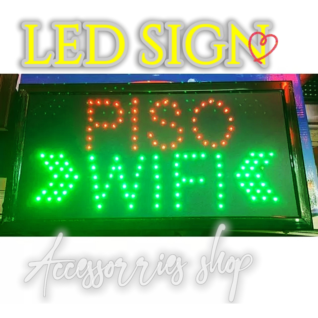 "PISO WIFI" LED SIGNAGE (tested before ship out) | Shopee Singapore