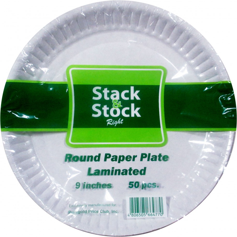 Stack & Right Round Paper Plate Laminated 9Inches 50pcs | Shopee Singapore