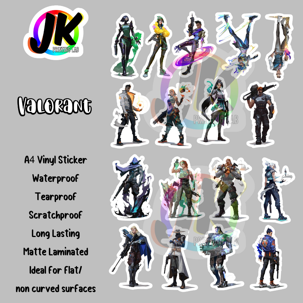 Valorant Vinyl Sticker Set [17pcs] | Shopee Singapore