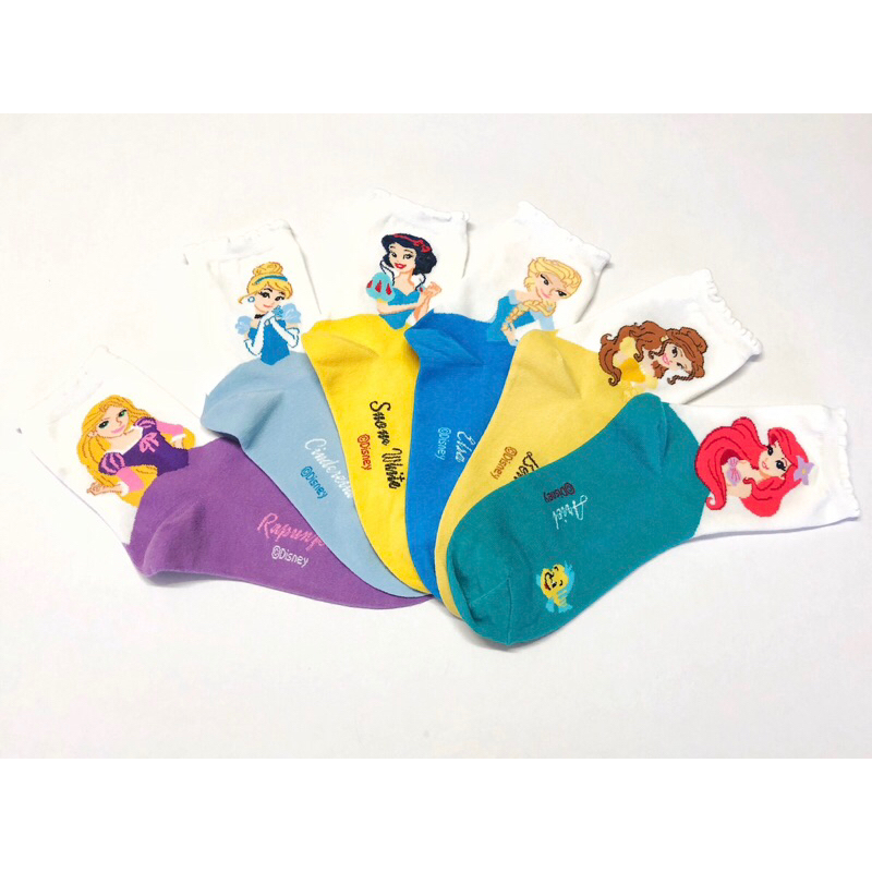 KOREAN ICONIC SOCKS - Disney Characters Cartoons Princess CREW MID ...