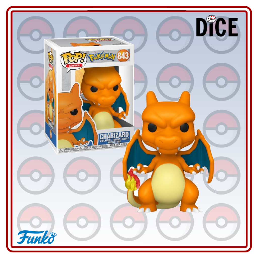 Funko Pop Pokemon Charizard 843 + FREE Dice Protector & Sorter Box ...