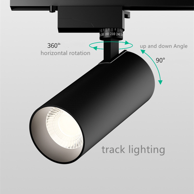 Track light spotlight Sky light Black COB track light LED spotlight ...
