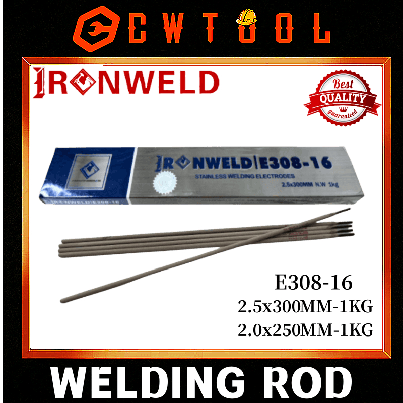 IRONWELD WELDING ROD E308-16 2.5X300MM , 2.0X250MM (1KG) | Shopee Singapore