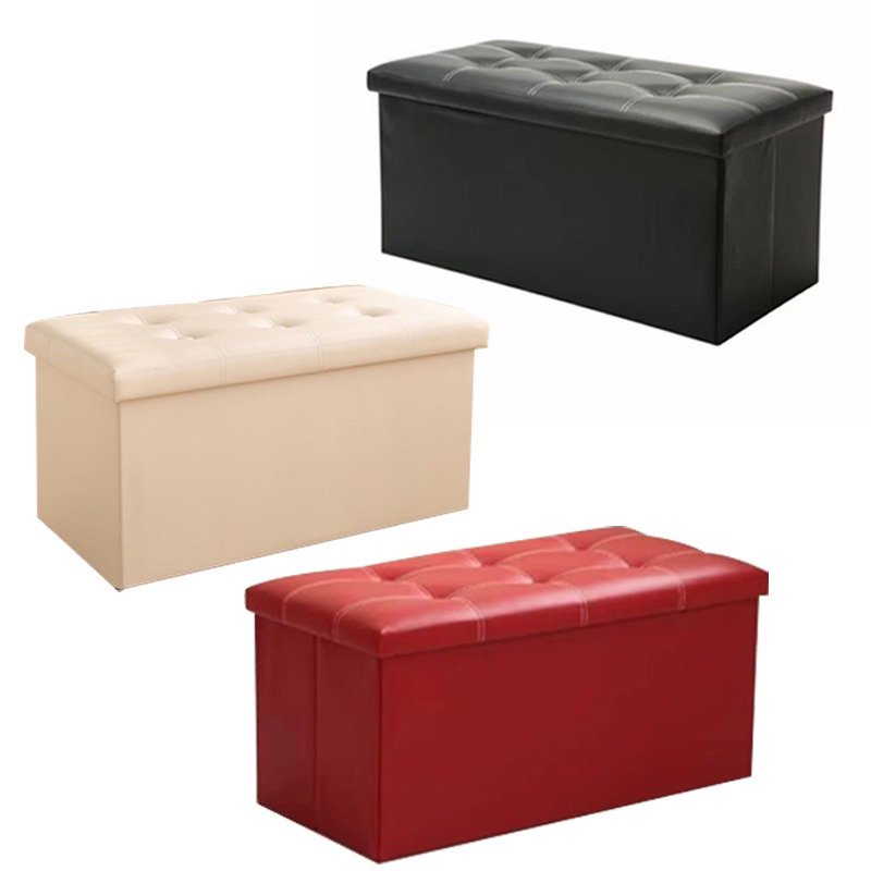 Movall Rectangular Storage Stool Sit Sofa Folding Box Chair | Shopee ...