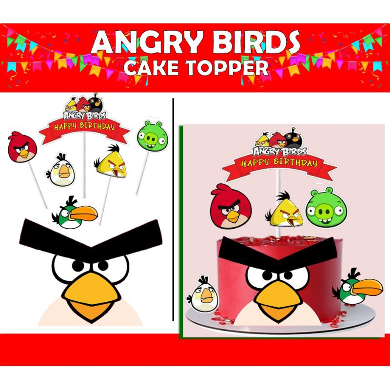 Angry Bird's Cake and Cupcakes topper ( machine cut, waterproof ...