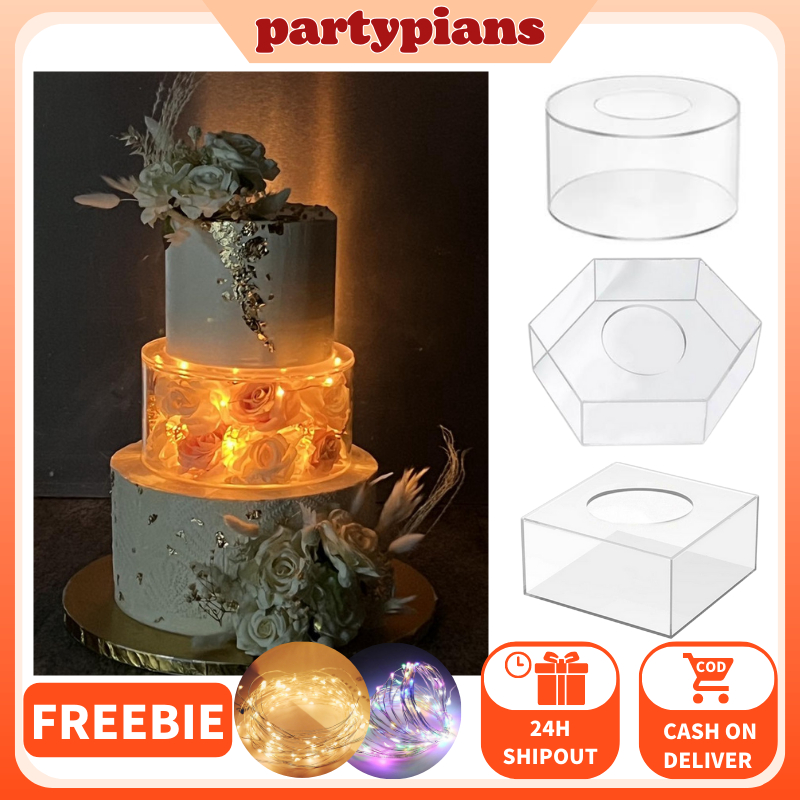 Cake Separator Fillable Acrylic Cake Spacer Cake Stand Party with LED ...