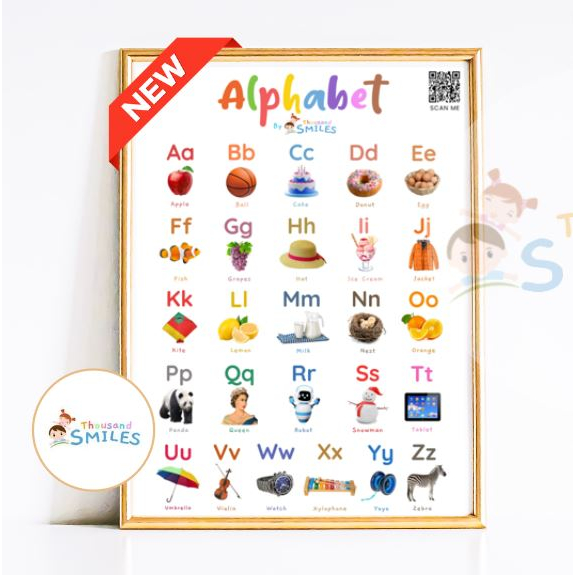 Alphabet ABC Ato Z Chart Laminated Wall Poster A4 size by Thousand ...