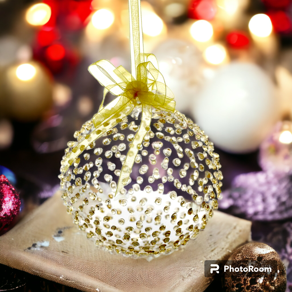 Set of 6pc Colored Dotted Corona Glass Christmas Ball Ornaments in 2.5 ...