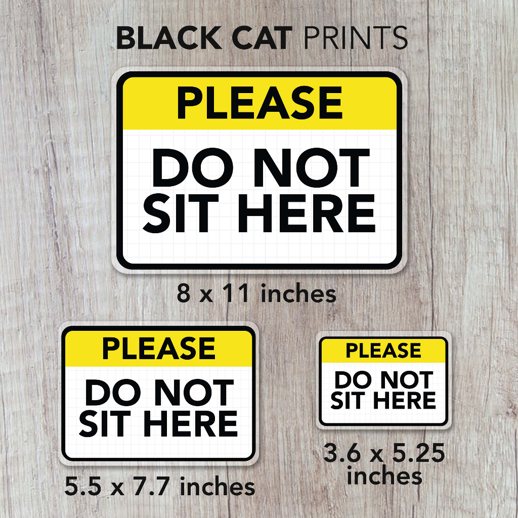 Do Not Sit Here Sign / Laminated Signage / Sign Board | Shopee Singapore