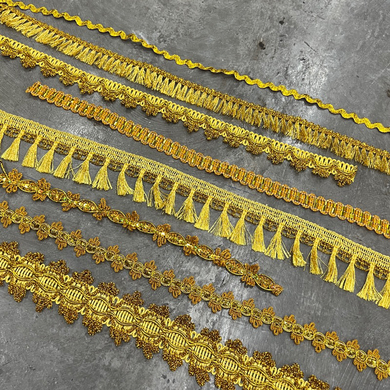 (5 Yards) GOLD Metallic Trimmings – Decorative Sewing Trim for Gowns ...