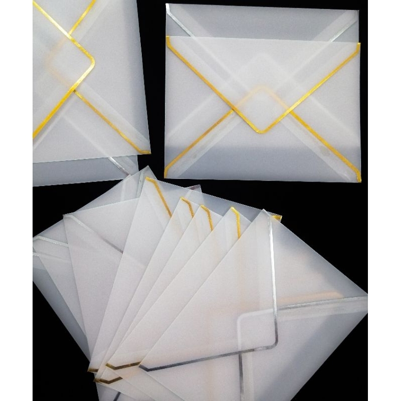 Transparent Envelope 5R with GOLD or SILVER LINING for wedding, debut ...