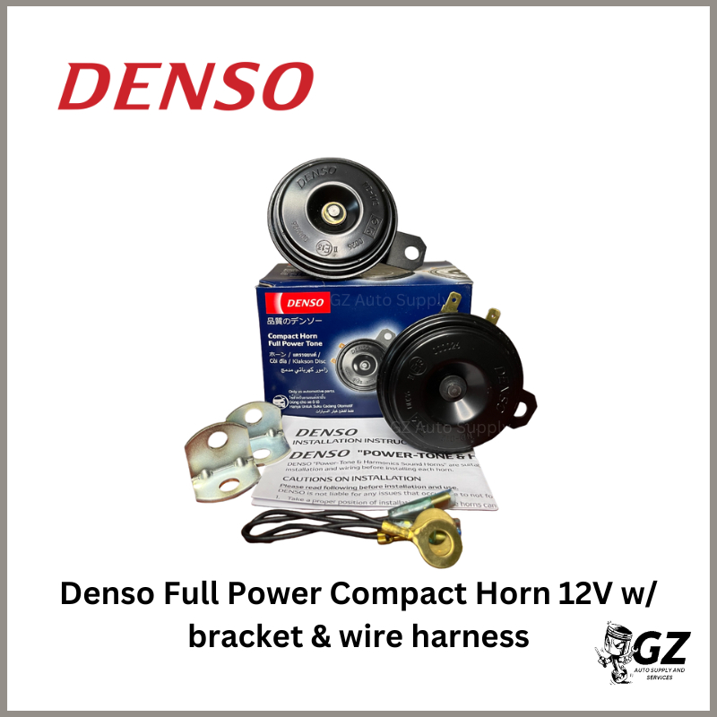 Denso Full Power Compact Loud Horn for Car and Motorcycle 12V 1set ...