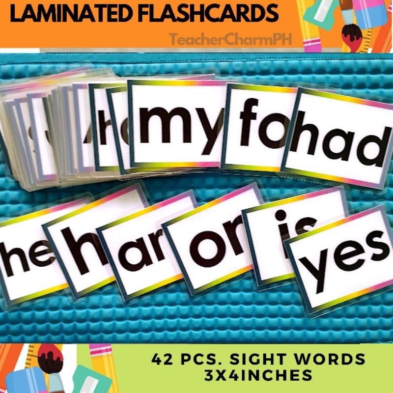 Laminated Educational Flashcards SIGHT WORDS | Shopee Singapore