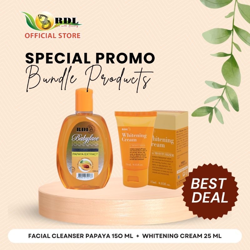RDL Babyface Papaya Facial Cleanser and RDL Whitening Cream 25ml (SET ...