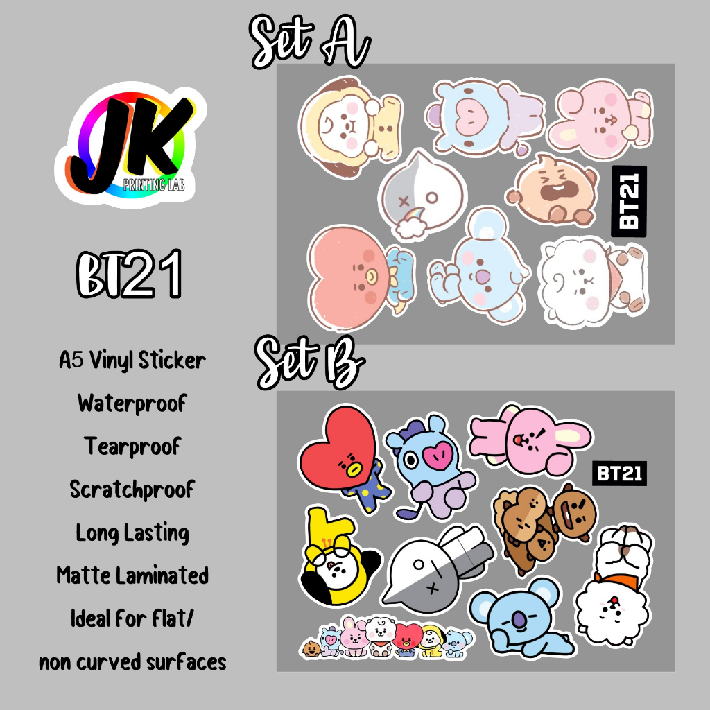 BT21 Kpop Vinyl Sticker Set | Shopee Singapore
