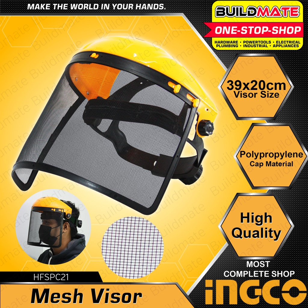 BUILDMATE Ingco Face Shield Protector Mesh Visor Transparent Face ...