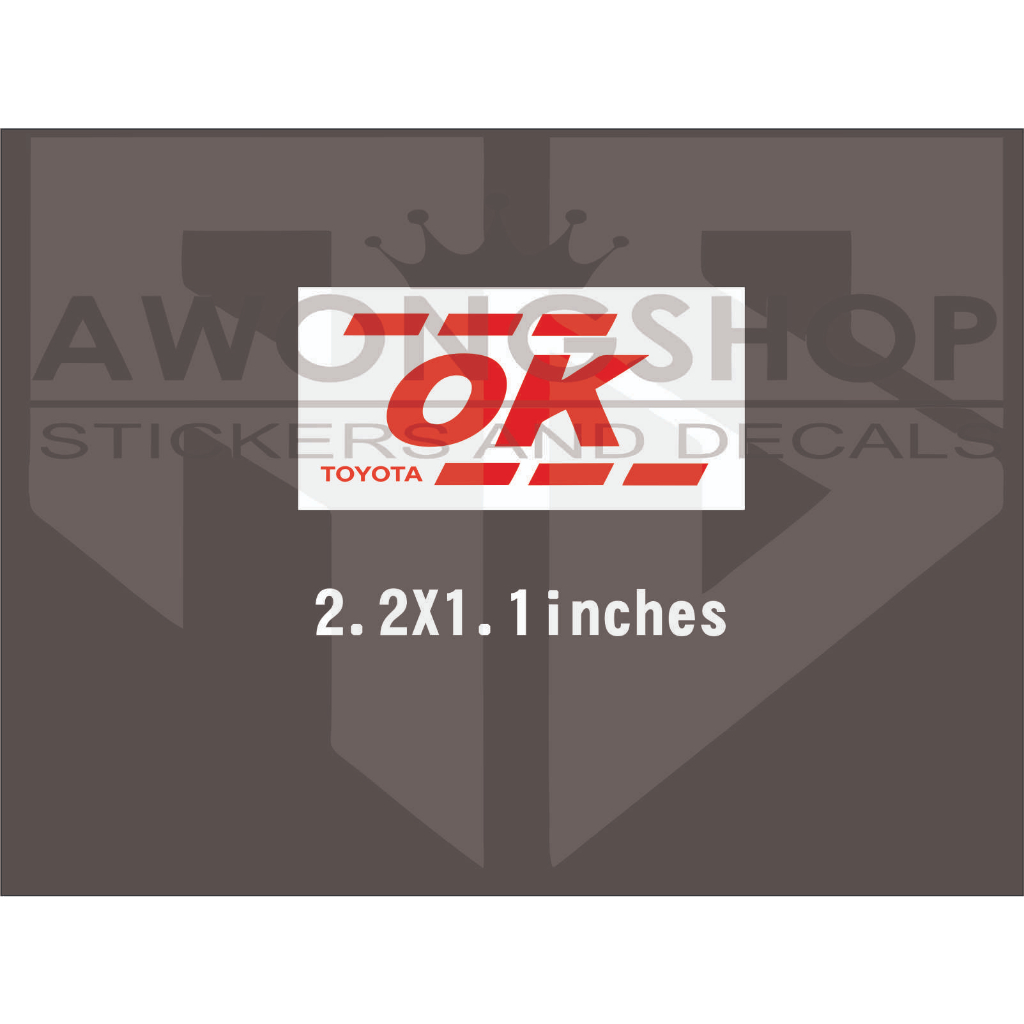 TOYOTA OK LAMINATED VINYL WATERPROOF CAR STICKER NON FADE JDM JAPAN ...