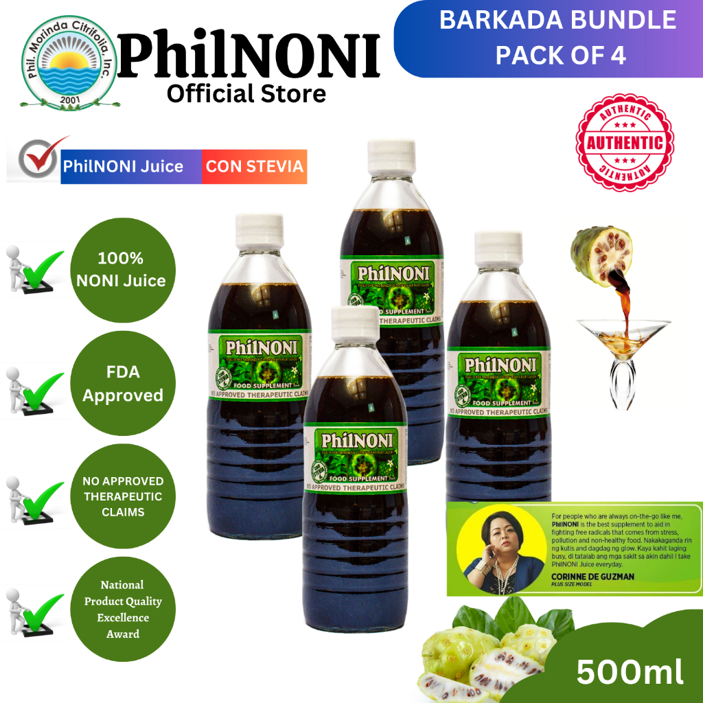 PhilNONI Juice Stevia 500mL PACK OF 4 BOTTLES | Made from the top ...