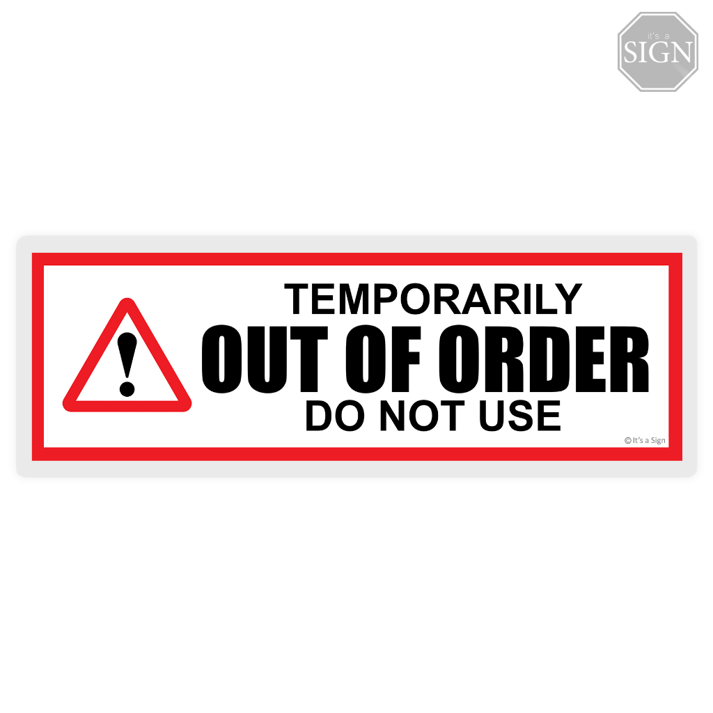 Out of Order Do Not Use Sign - Laminated Signage - 4 x 11 inches ...