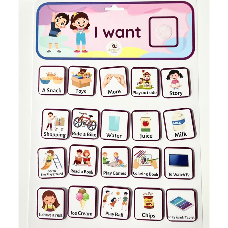 I Want Visual Communication Board, Self Regulation Strategy board Non ...