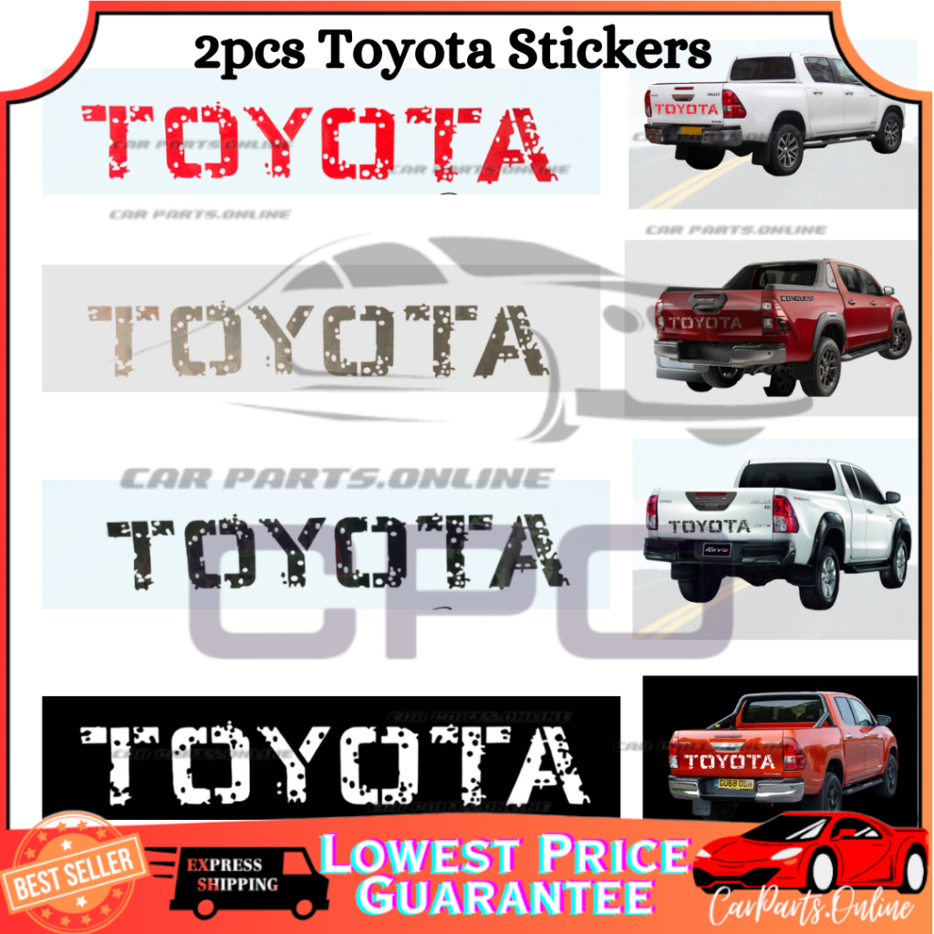 CPO 1Pc TOYOTA Car Decals Sticker Design for Rear Doors Body Sticker ...