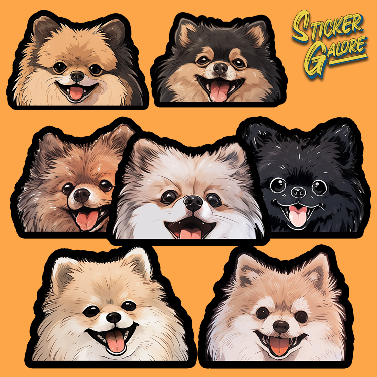 POMERANIAN DOG PEEKER STICKERS (WATEPROOF AND SCRATCH PROOF, VINYL ...