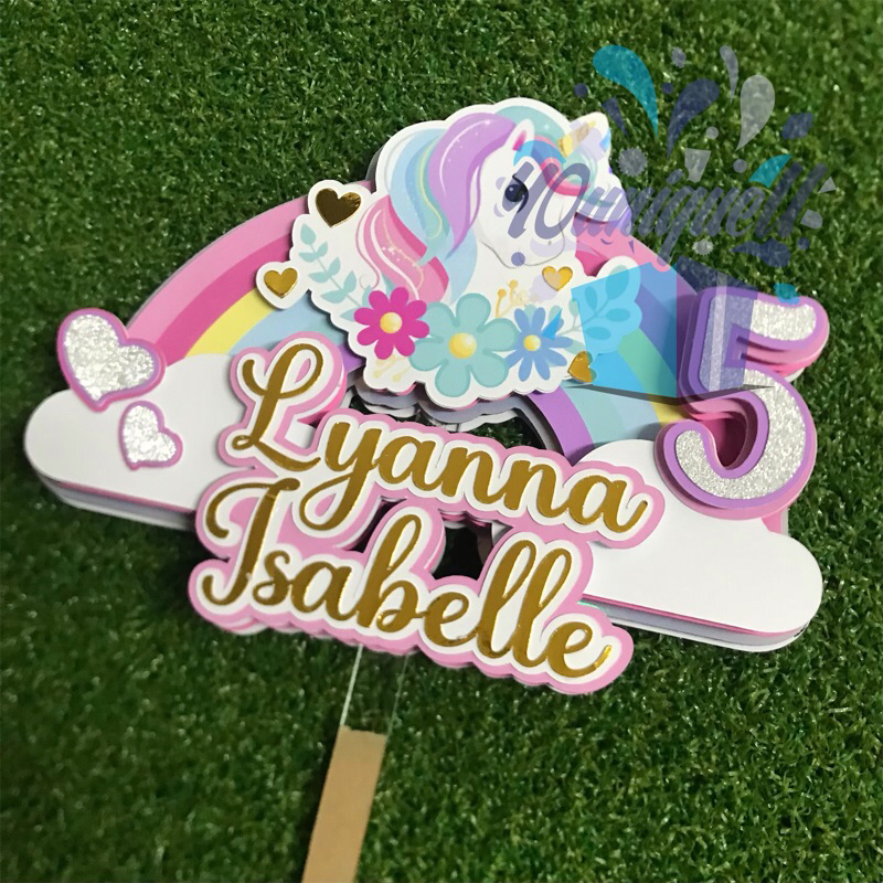 Unicorn and Rainbow Pastel Cake Topper (3D/Layered) | Shopee Singapore