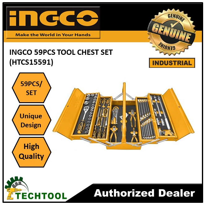 INGCO 59PCS TOOL CHEST SET (HTCS15591) | Shopee Singapore