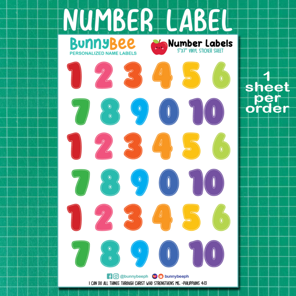 Number Sticker Label (Laminated) | Shopee Singapore
