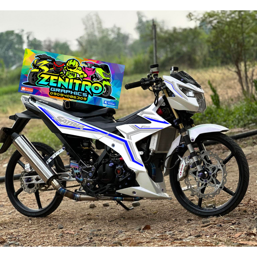 SATRIA F150 LINING DECALS FOR RAIDER R150 FI FOR WHITE (ZENITRO ...