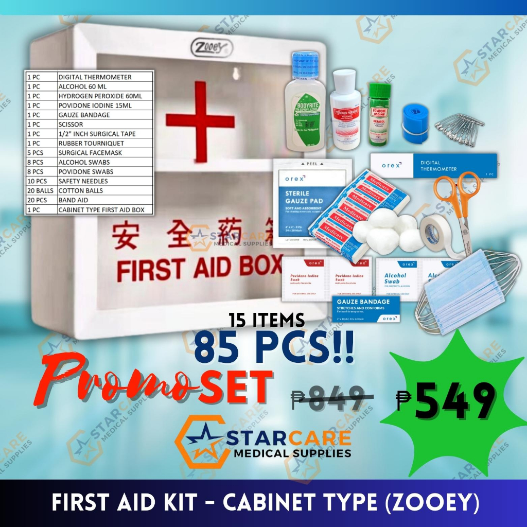 First Aid Kit Cabinet Type SET 15 Items 85 Pcs | Shopee Singapore