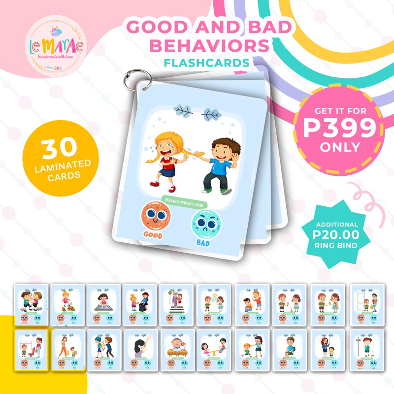 GOOD AND BAD BEHAVIOR FLASHCARDS Laminated Educational Flashcards ...