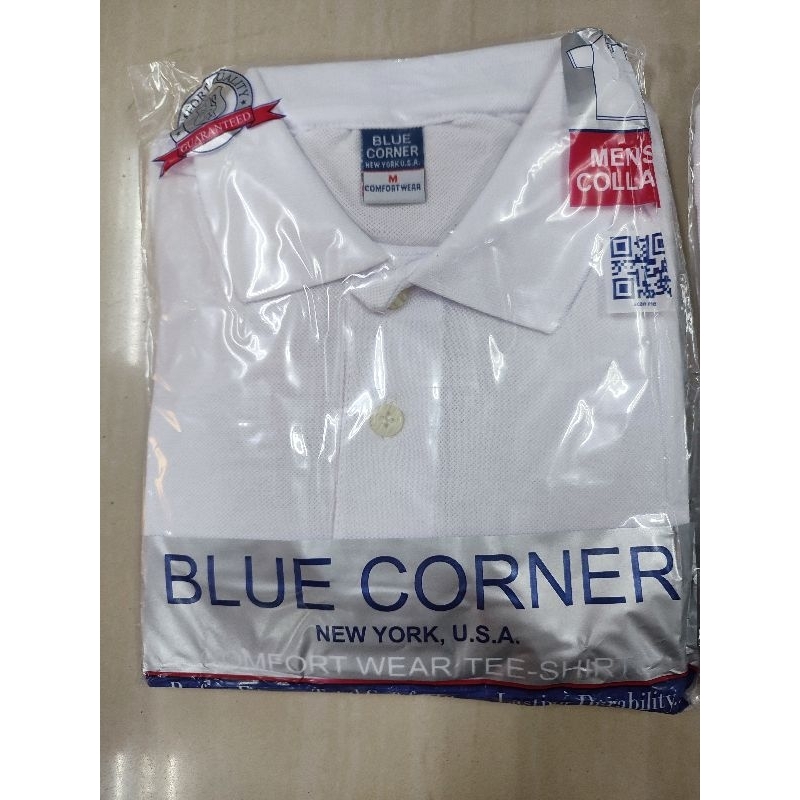 BLUE CORNER POLO SHIRT PLAIN WHITE FOR ADULT | Shopee Singapore