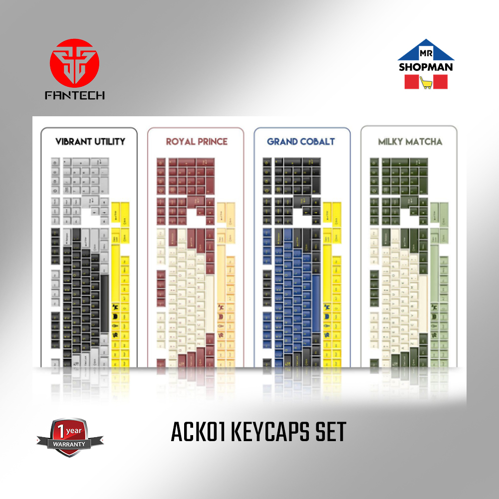 Fantech ACK01 Keycap Set Cherry Profile PBT Double Shot Compatible with Most Switches Vibe ...